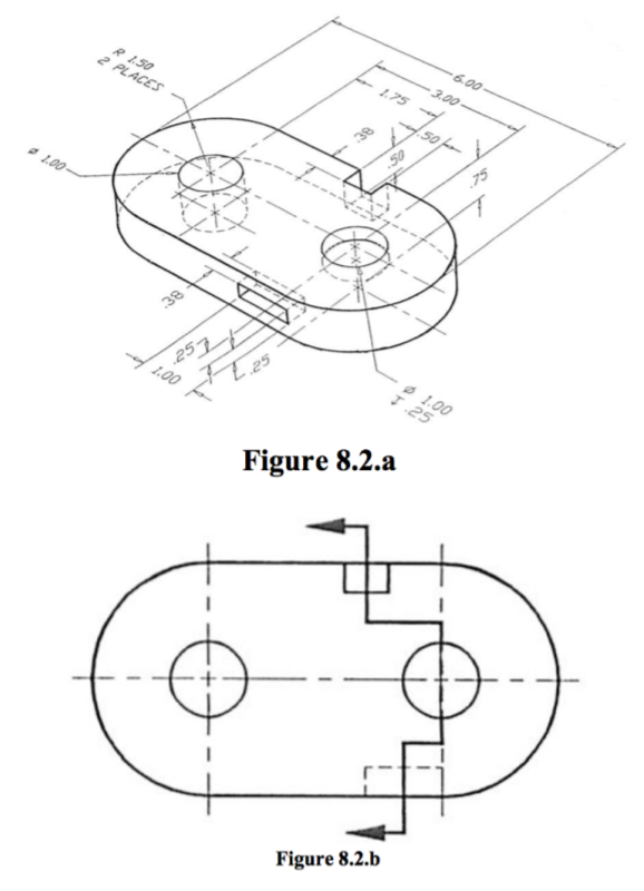 Solved Draw a section view of the part shown in Figure 8.2.a | Chegg.com