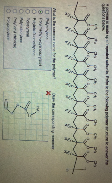 Solved A polymer is made up of repeated subunits Refer to | Chegg.com