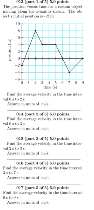 Solved The Position Versus Time For A Certain Object Moving