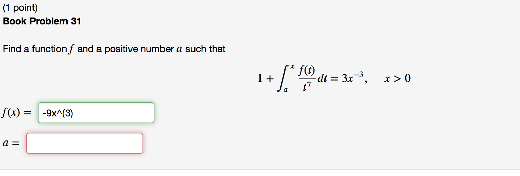 Solved (1 point) Book Problem 31 Find a function f and a | Chegg.com