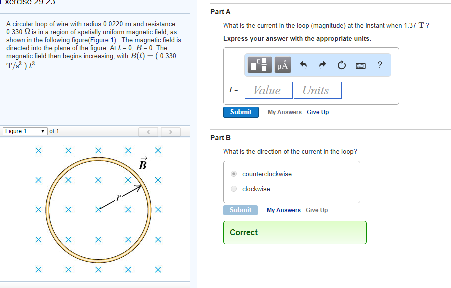 Solved A circular loop of wire with radius 0.0220 m and | Chegg.com