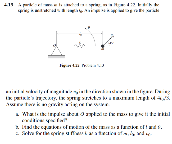 Solved 4.13 A particle of mass m is attached to a spring, as | Chegg.com