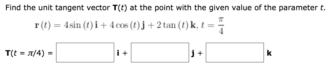 Solved Find the unit tangent vector T(t) at the point with | Chegg.com