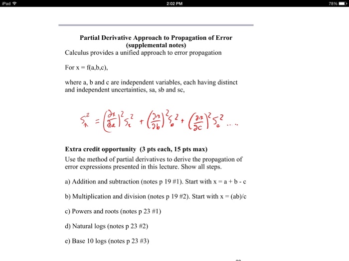 Solved iPad令 2:02 PM 78%-, Partial Derivative Approach to | Chegg.com