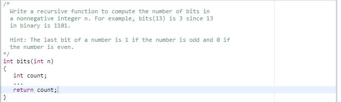 Solved Write a recursive function to compute the number of | Chegg.com