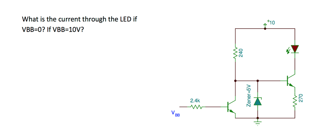 Solved What is the current through the LED if VBB=0? If VBB | Chegg.com