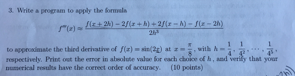 Solved 3. Write a program to apply the formula emif(+ 2H) – | Chegg.com