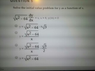 Solved Solve the initial value problem for y as a function | Chegg.com
