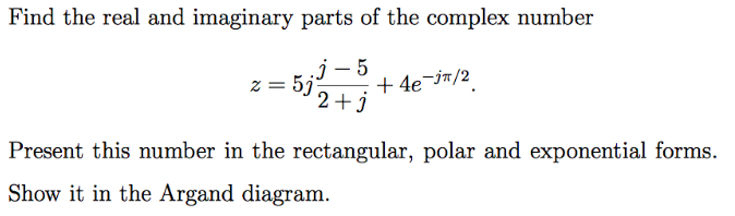 Solved Find the real and imaginary parts of the complex | Chegg.com