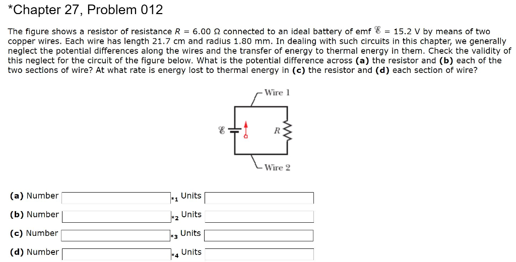 Solved *Chapter 27, Problem 012 The figure shows a resistor | Chegg.com