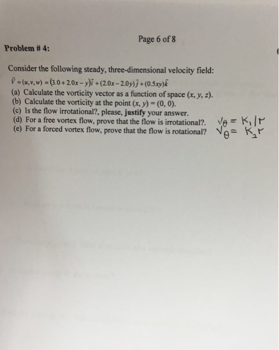 Solved Consider the following steady, three-dimensional | Chegg.com