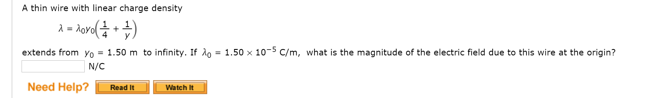 Solved A thin wire with linear charge density lambda = | Chegg.com
