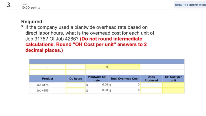 Solved If the company used a plantwide overhead rate based | Chegg.com