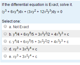 Solved If the differential equation is Exact, solve it. (y^3 | Chegg.com