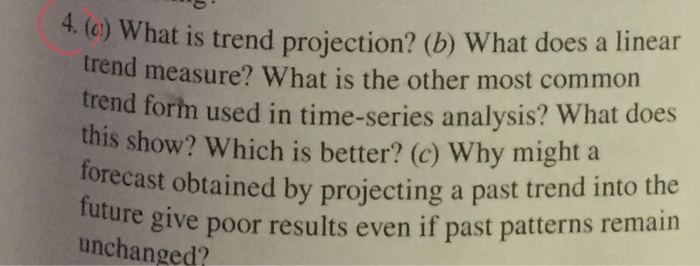 Solved What is trend projection What does a linear trend | Chegg.com