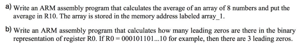 Solved Write an ARM assembly program that calculates the | Chegg.com