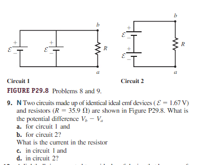 Solved N Two circuits made up of identical ideal emf devices | Chegg.com