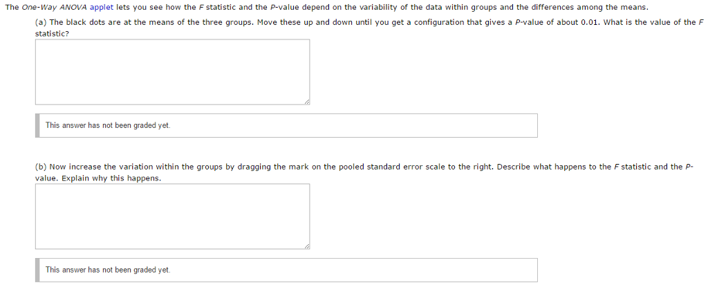 Solved The One-Way ANOVA applet lets you see how the F | Chegg.com