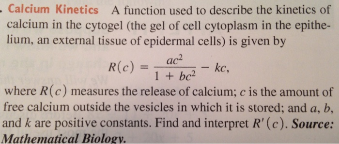 Solved A function used to describe the kinetics of calcium | Chegg.com