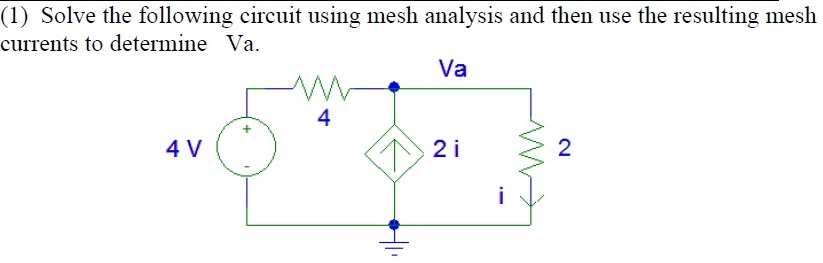 Solved Solve the following circuit using mesh analysis and | Chegg.com