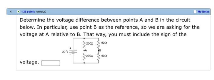 Solved Determine the voltage difference between points A and | Chegg.com