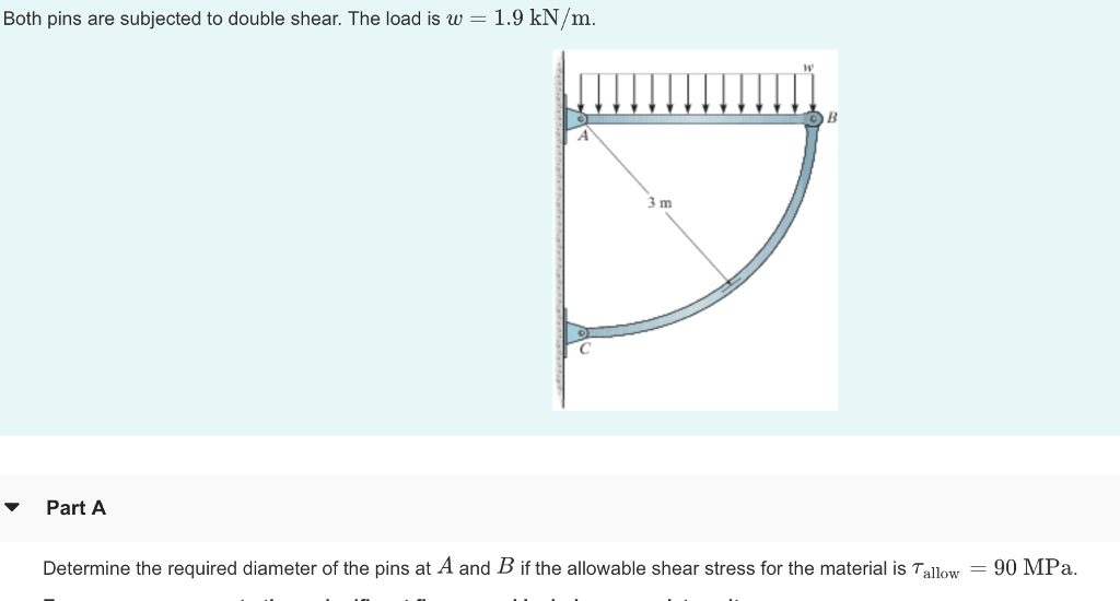 Solved Both pins are subjected to double shear. The load is | Chegg.com