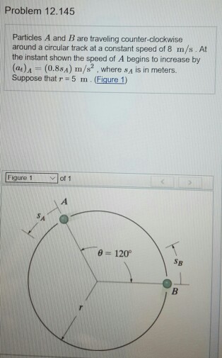 Solved Problem 12.145 Particles A and Bare traveling | Chegg.com
