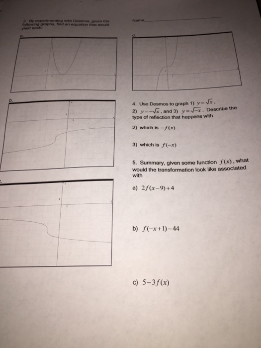 Solved Use Desmon To Graph Y Square Root X Y Square Chegg