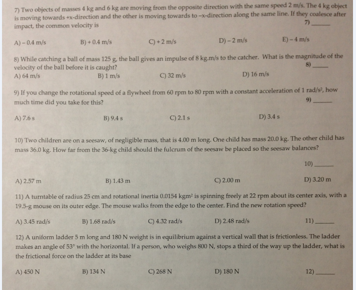 Two objects of masses 4 kg and 6 kg are moving from | Chegg.com