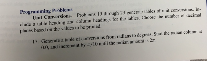 Solved Unit Conversions. Problems 19 through 23 generate | Chegg.com