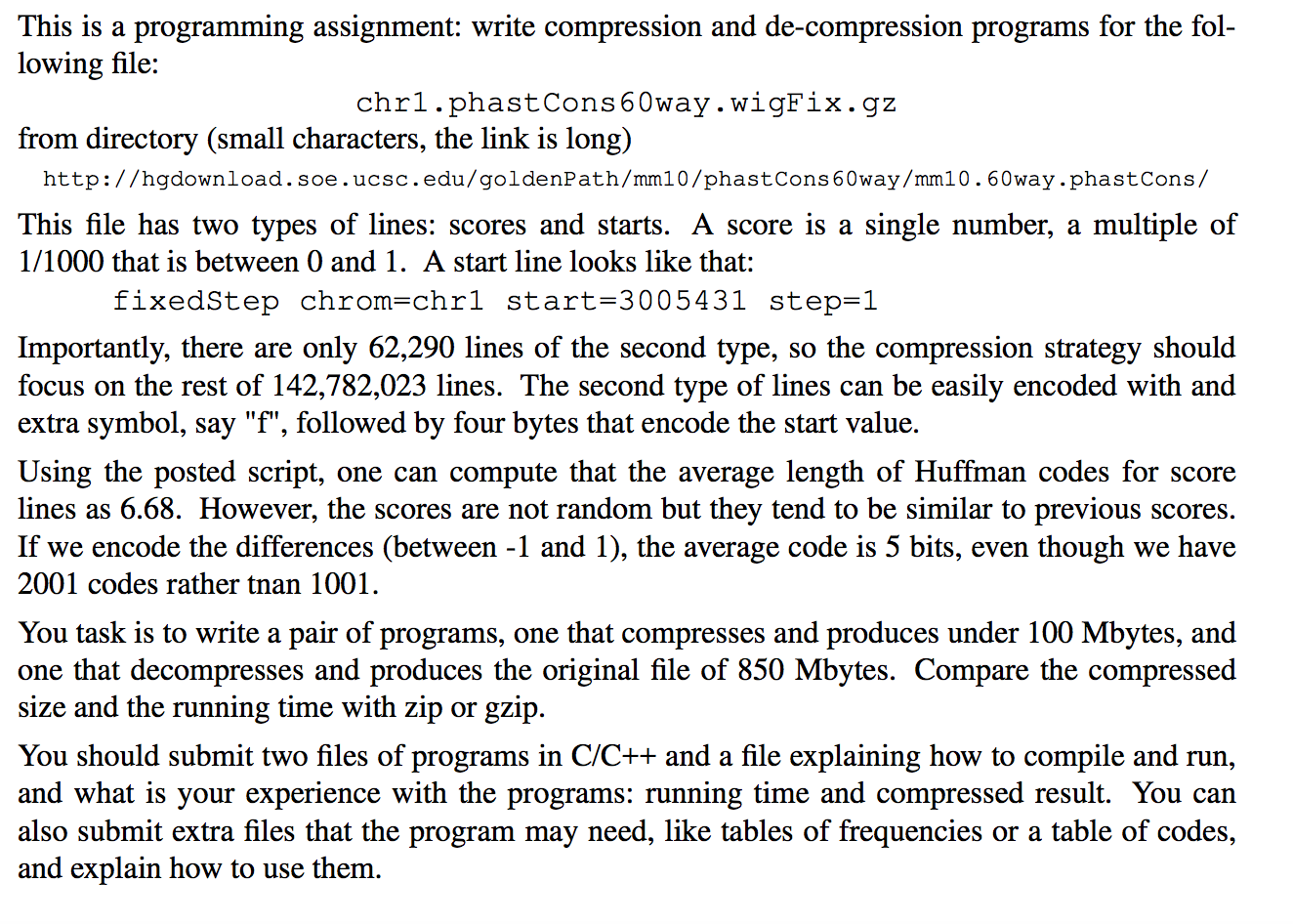 This is a programming assignment: write compression | Chegg.com