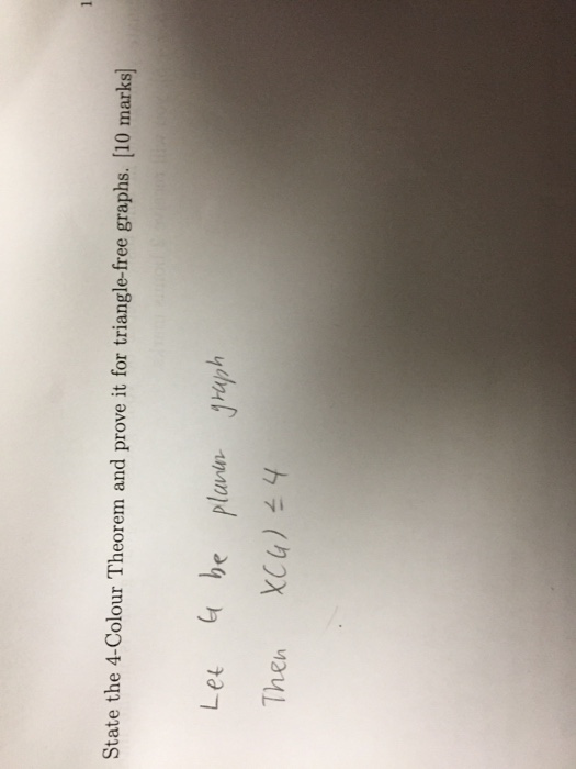 Solved State the 4-Colour Theorem and prove it for | Chegg.com