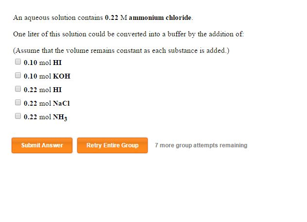 Solved An aqueous solution contains 0.22 M ammonium | Chegg.com