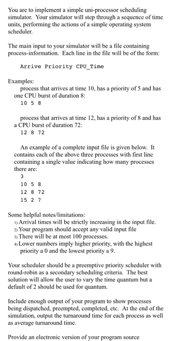 You are to implement a simple uni-processor | Chegg.com