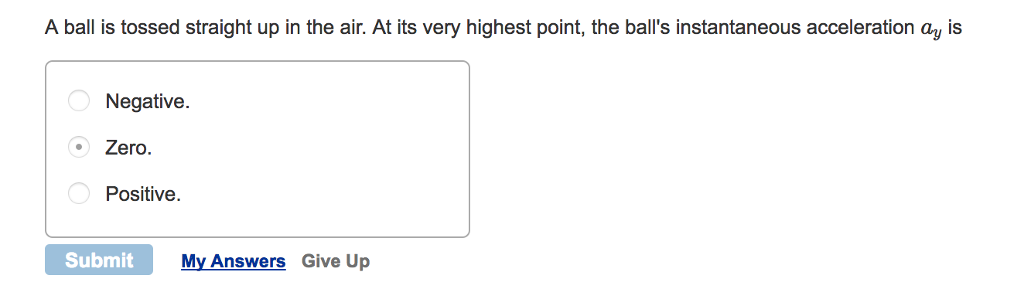 Solved A ball is tossed straight up in the air. At its very | Chegg.com