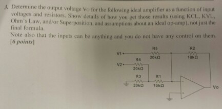 Solved s. Determine the output voltage Vo for the following | Chegg.com