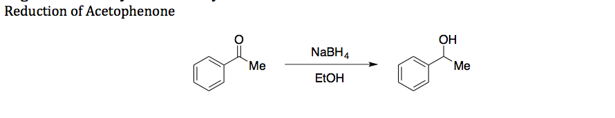 Solved Reduction of Acetophenone C3 NaBH4 Me Me | Chegg.com