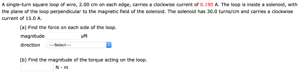 Solved A single-turn square loop of wire, 2.00 cm on each | Chegg.com