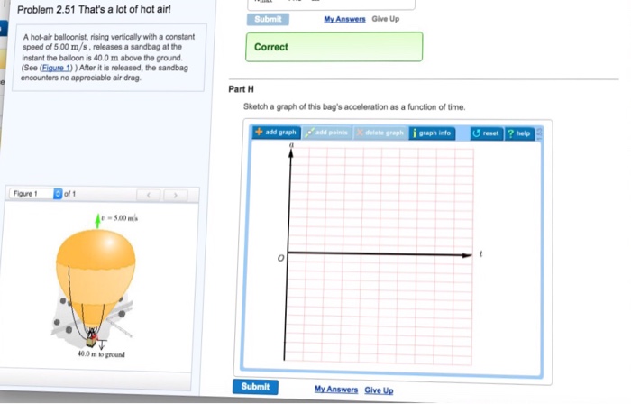 Solved A) sketch graph of bag's acceleration as function of | Chegg.com