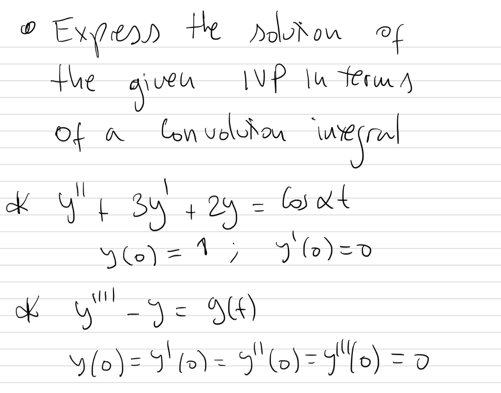 Solved Express the solution of the given IVP in terms of a | Chegg.com