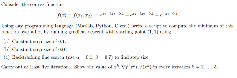 Solved Consider the convex function f(x) = f(x1,22) | Chegg.com