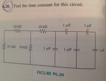 Solved Find the time constant for this circuit. | Chegg.com