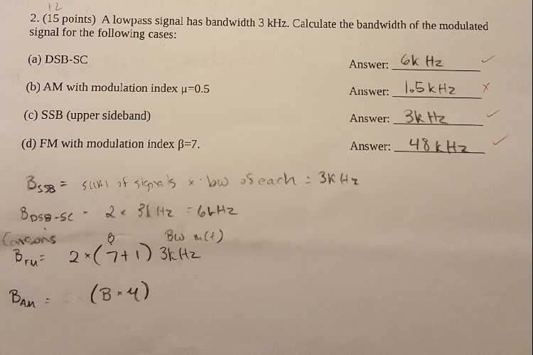 Solved 2. (15 points) A lowpass signal has bandwidth 3 kHz. | Chegg.com