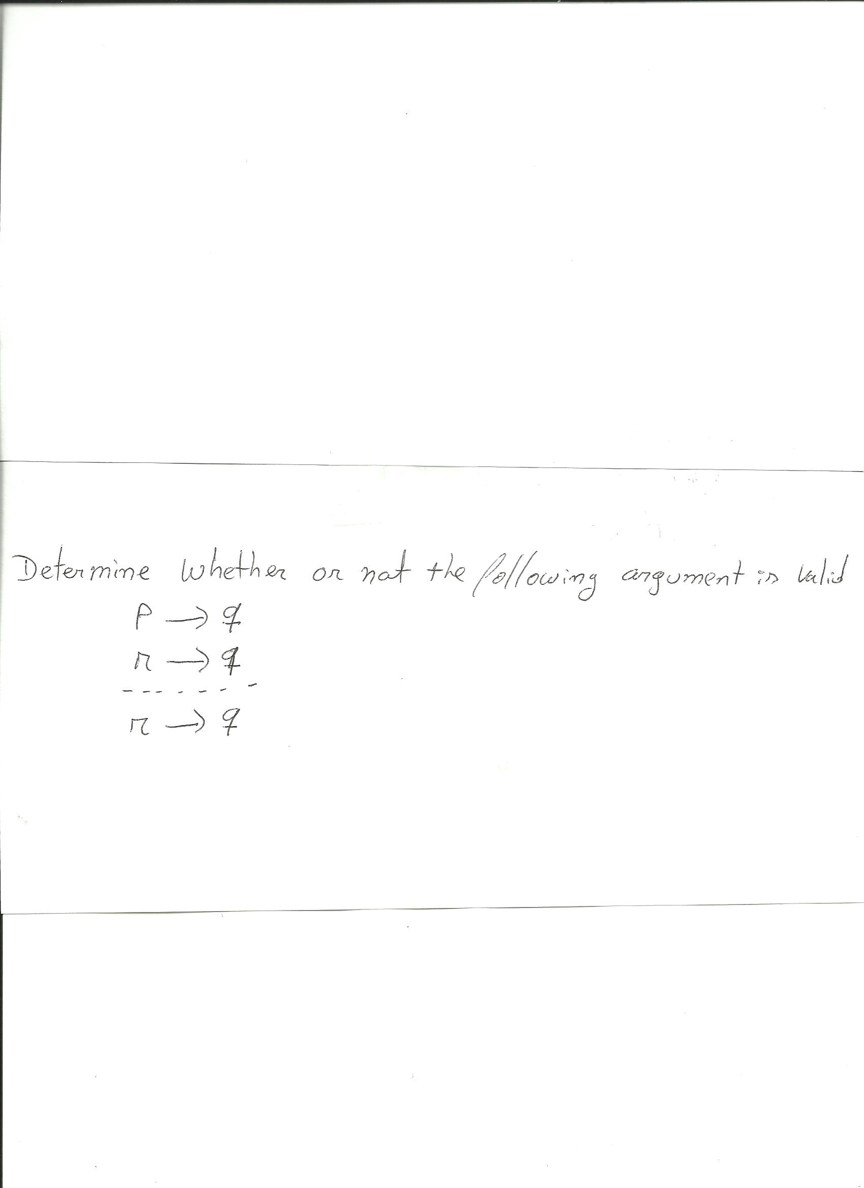 Solved Determine whether or not the following argument is | Chegg.com