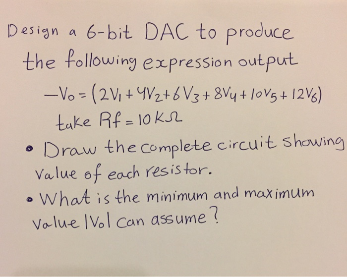 Solved Design a 6-bit DAC to produce the following | Chegg.com