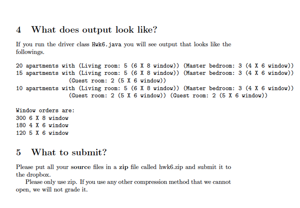 Java program (ordering windows) with classes from | Chegg.com