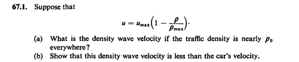 Suppose that u = u_max(1 - rho/rho_max). What is | Chegg.com