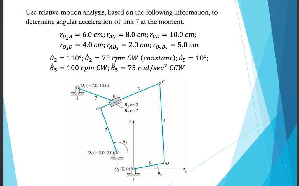 Use Relative Motion Analysis Based On The Following