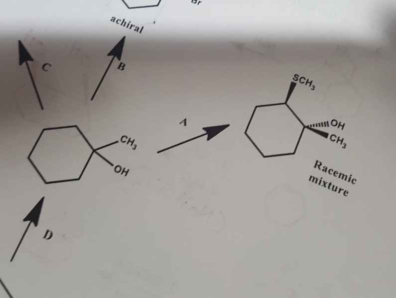 Solved achiral SCH3 OH CH 3 Racemic mixture CH 2 OH | Chegg.com
