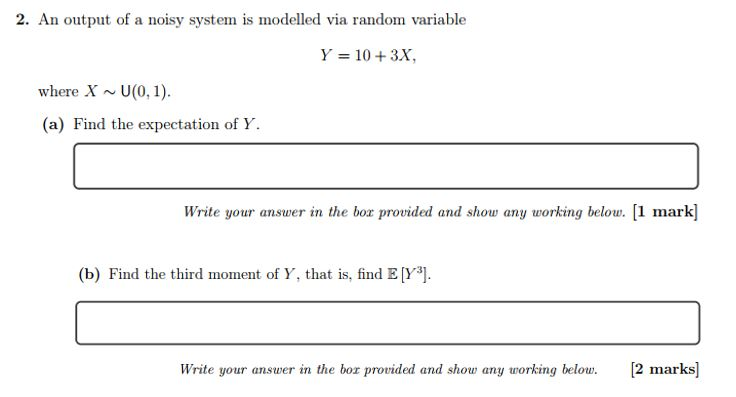Solved 2. An output of a noisy system is modelled via random | Chegg.com